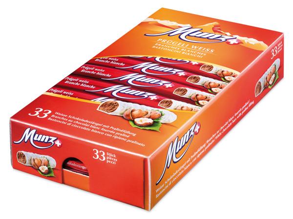 Munz Praliné Prügeli weiss 23g 33er-Megapack - Swiss Made Shop